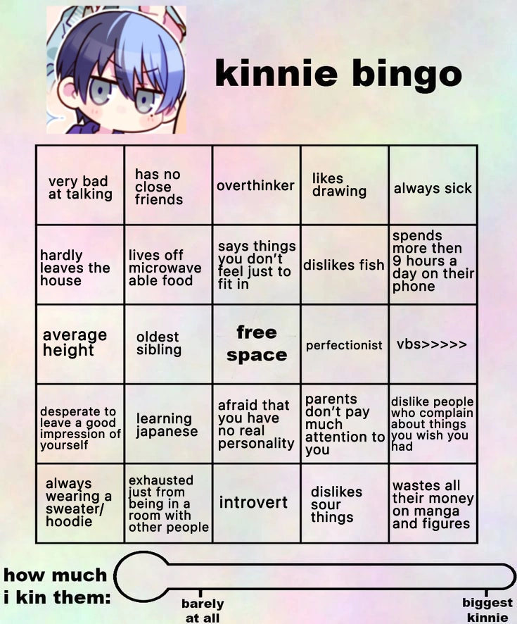 doing the kinnie bingo thing | Fandom