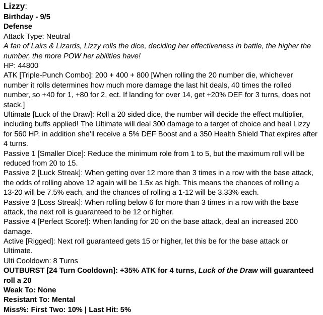 Character Overview: Lizzy | Turnium | Fandom