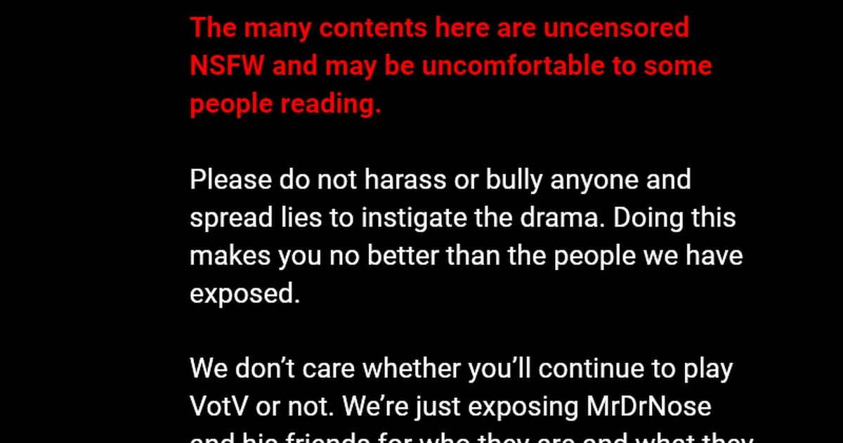 The full document on MrDrNose | Fandom