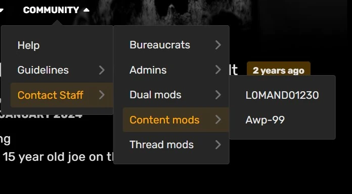 Why are people with former roles are still in the "Contact Staff" list ...
