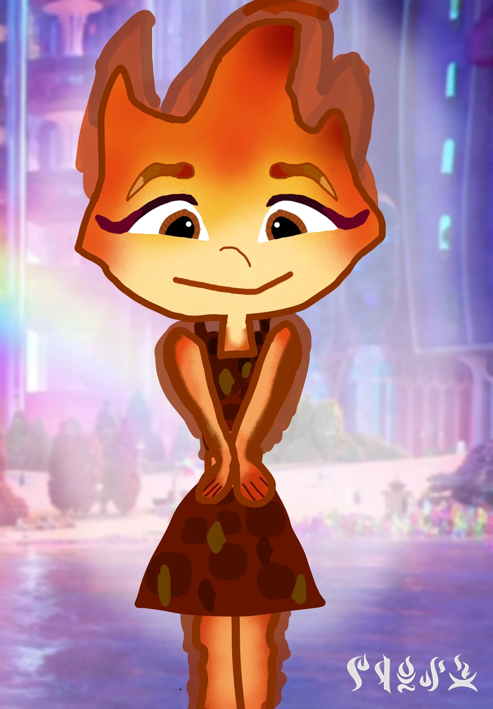 A drawing of Ember from Elemental | Fandom