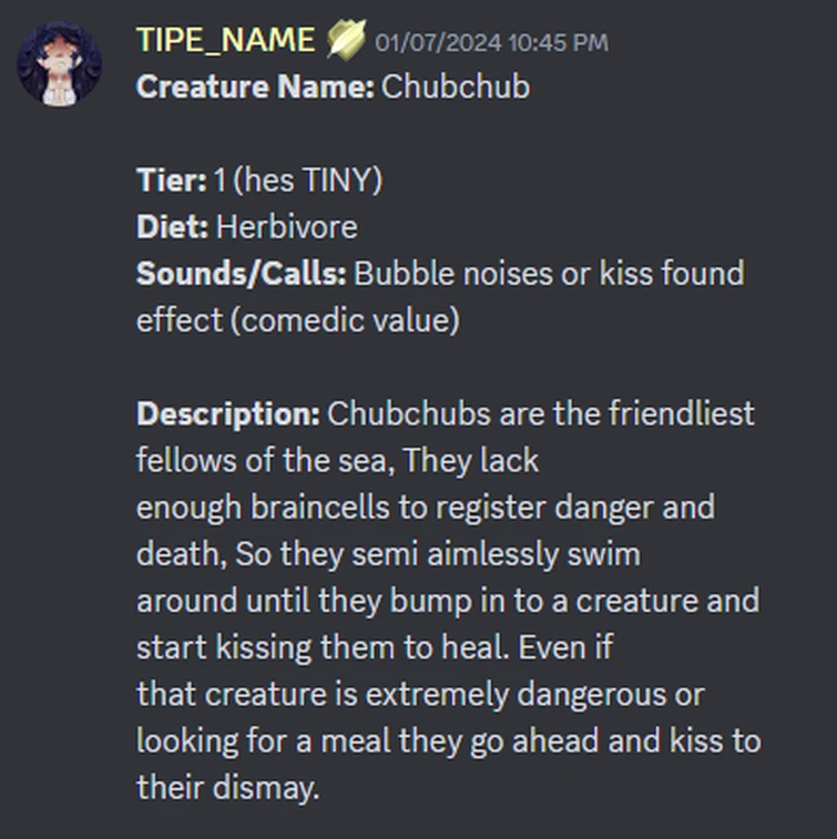 anyone remember chubchub and its description? | Fandom