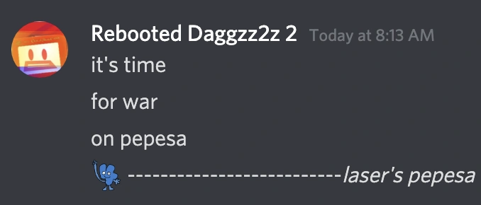 this is what i type first on the BFDI wiki discord | Fandom