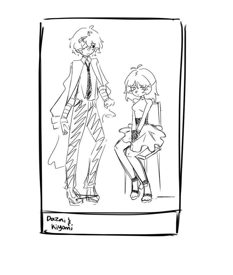 quick sketch of 15 dazai and kiyo 💕 | Fandom