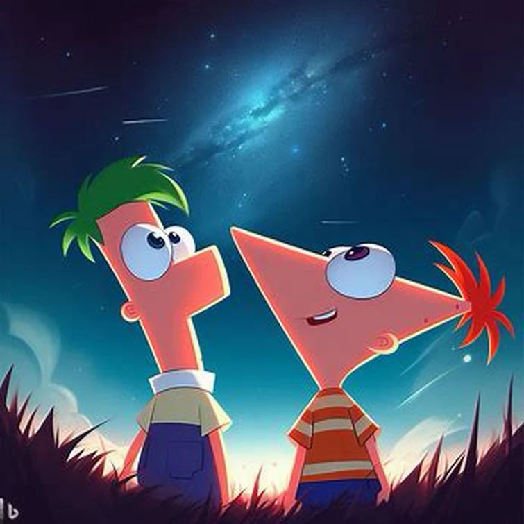 Some AI Art of Phineas and Ferb Looking Up at the Night Sky | Fandom