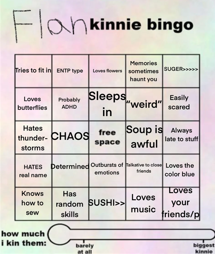 Flan kinnie bingo!! | Fandom