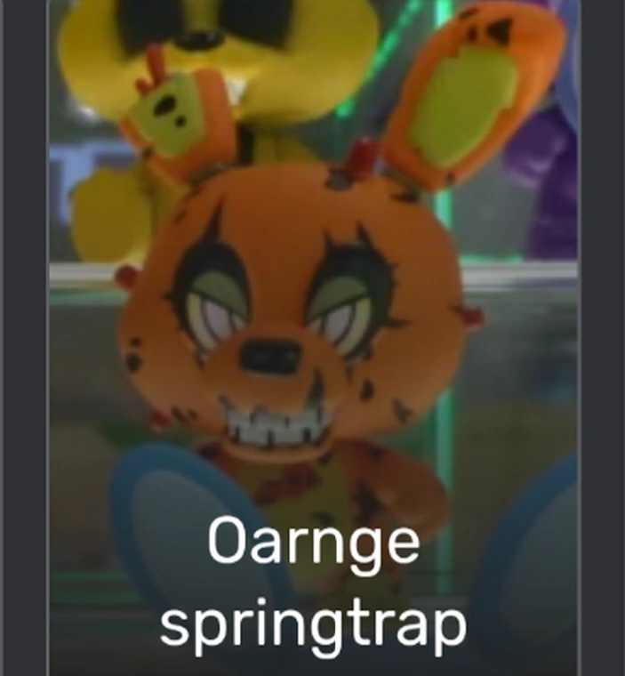 My beloved Oarnge Springtrap, I miss you so much. 😔 | Fandom