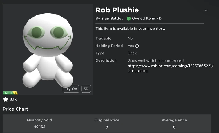 UNDER 1000 COPIES REMAIN FOR THE ROB PLUSHIE UGC | Fandom