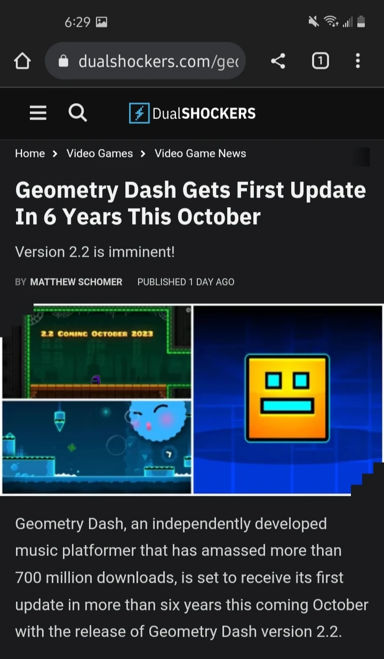 Geometry Dash has its own news article! | Fandom
