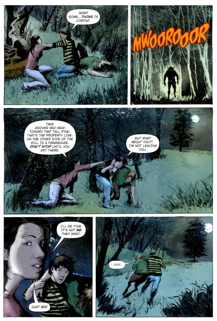 Can you guys please show me graphic novel scenes from the HOO,MCATGOA ...