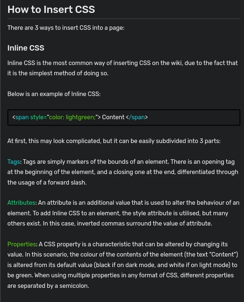 Possible Css Guide Fandom