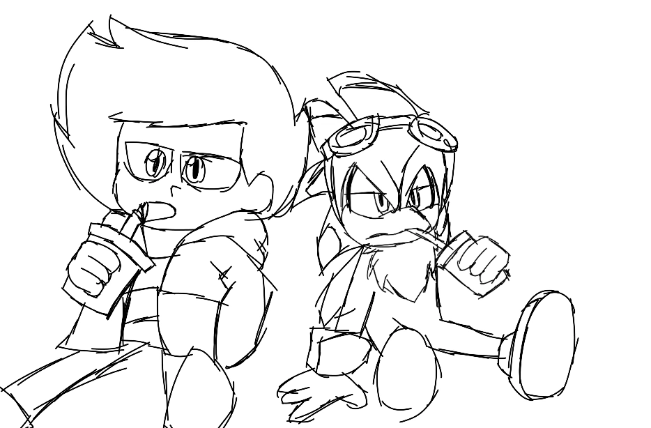 I couldn’t find a idea for this drawing so I just drew us drinking ...