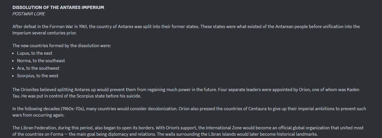 (Spoiler Alert) For those wondering who won the Forman War, Orion won ...