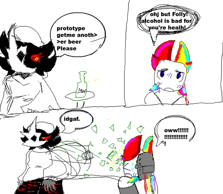 folly throws a beer bottle at prototype | Fandom