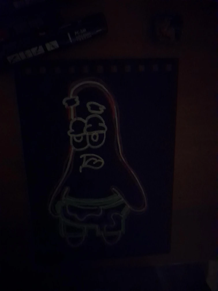 My Posca pen drawing of Patrick (glow effect) | Fandom