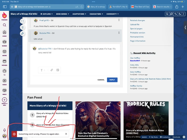 I cannot comment on this wiki | Fandom