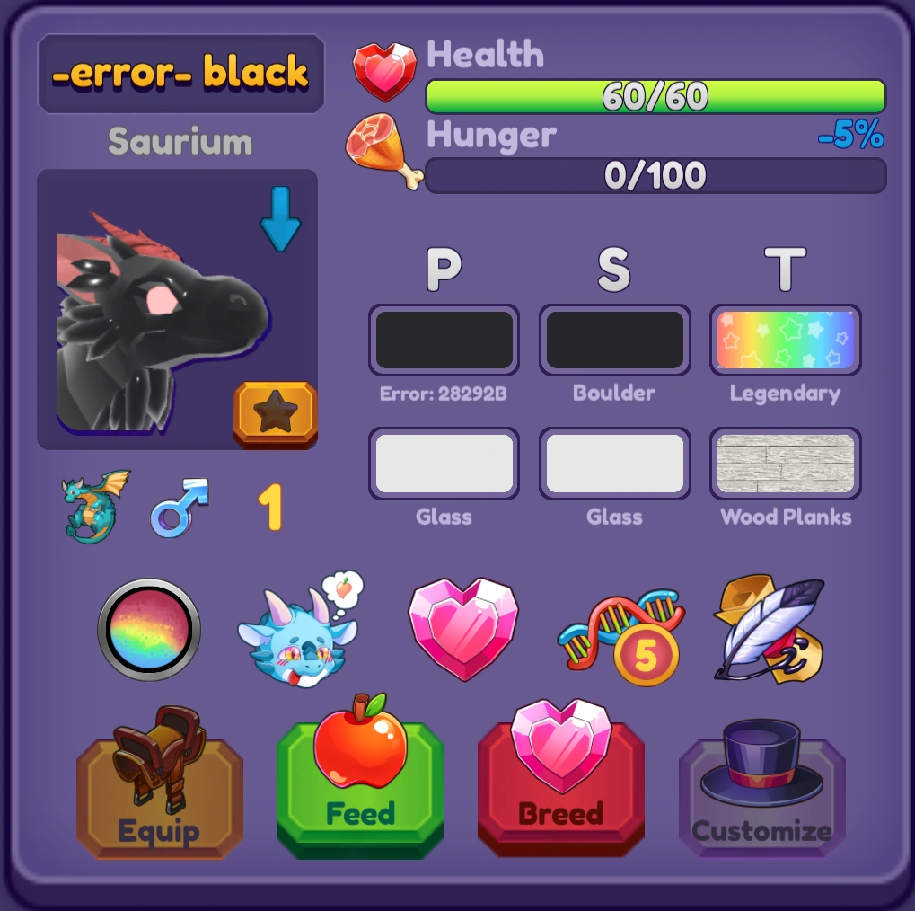 Selling a FM DBL 1/3 Woodplanks 1/3 Black Error Saurium! | Fandom