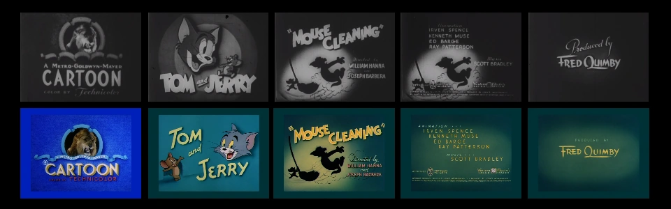 Comparison of original and reissue titles for Cleaning Mouse (1948 ...