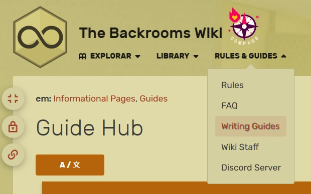 Change "writing guides" to "guide hub" | Fandom