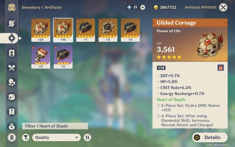 I need to know which one of these artifacts have better substats for childe | Fandom