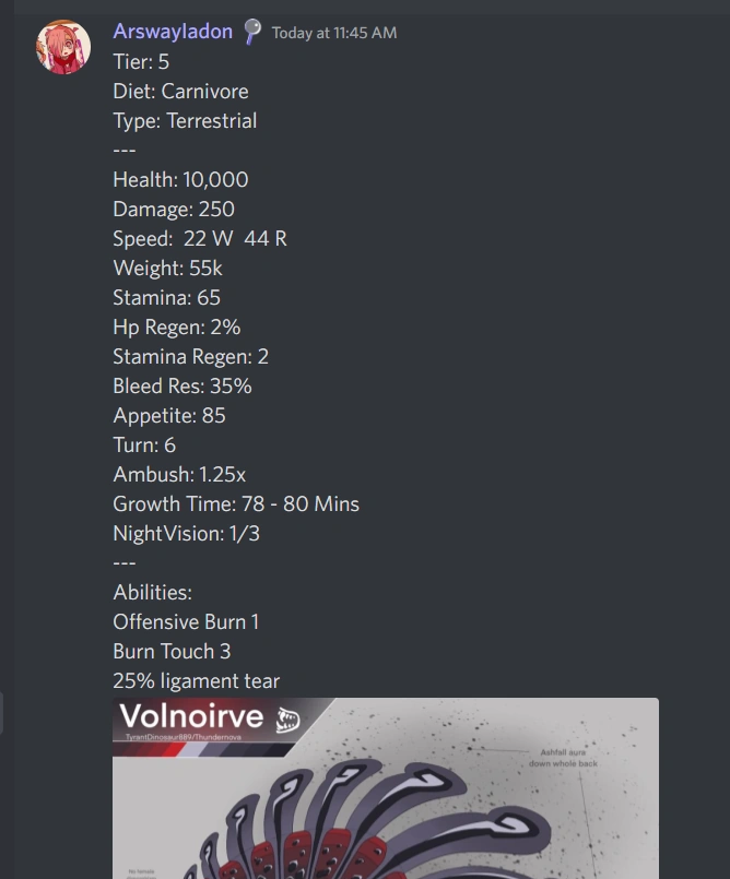 possible stats for volnoirve | Fandom
