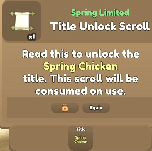 Trading spring chicken title | Fandom