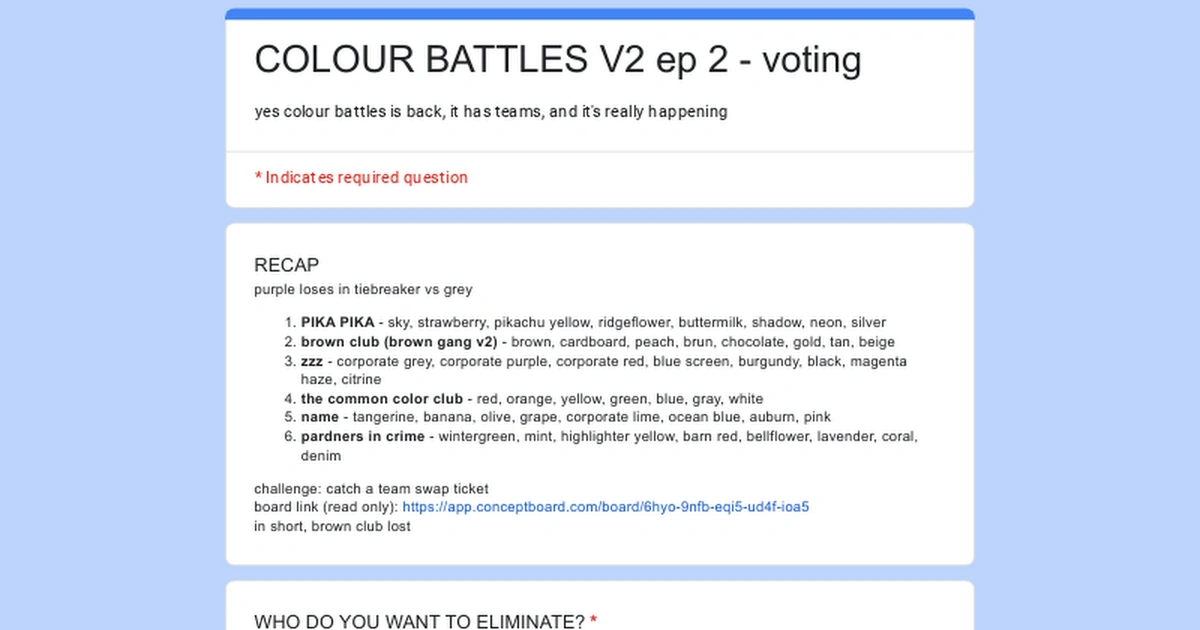 colour battles v2 voting - episode 2 | Fandom