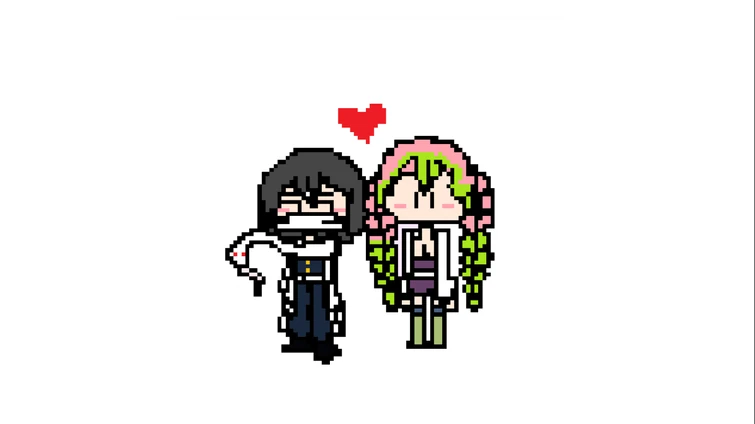 mitsuri and obanai pixel art | Fandom