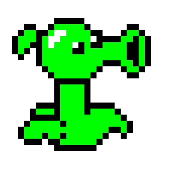 My pixel drawing of a peashooter | Fandom