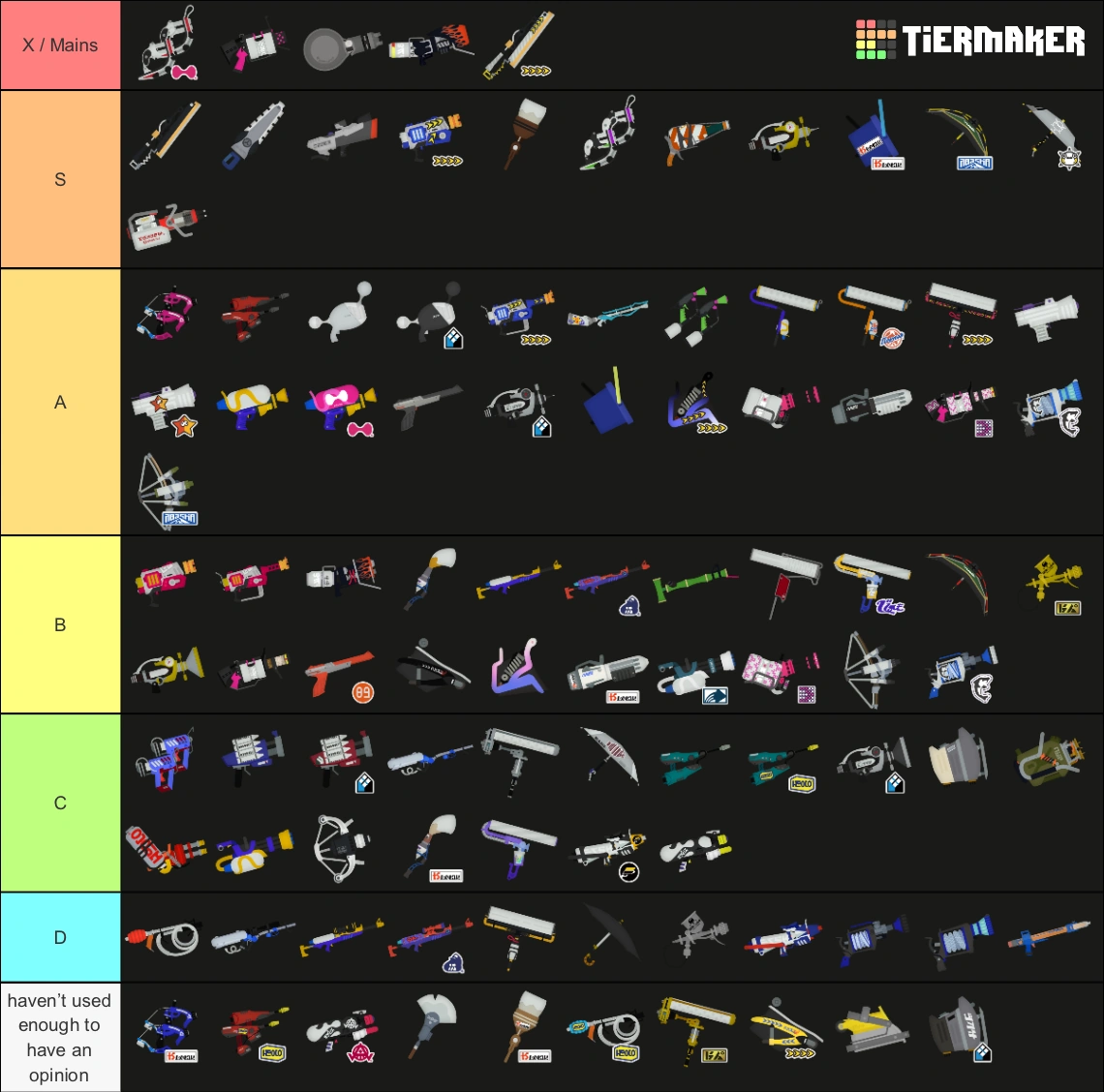tier list of EVERY weapon in splatoon 3 | Fandom