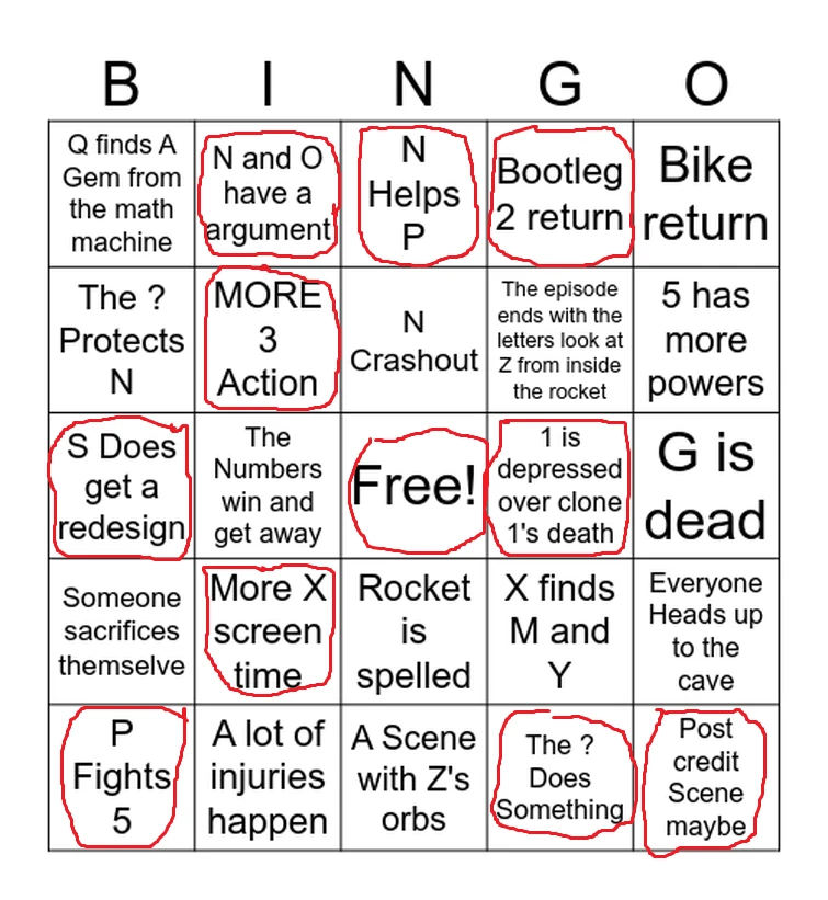 Random 5.2 bingo card I made | Fandom