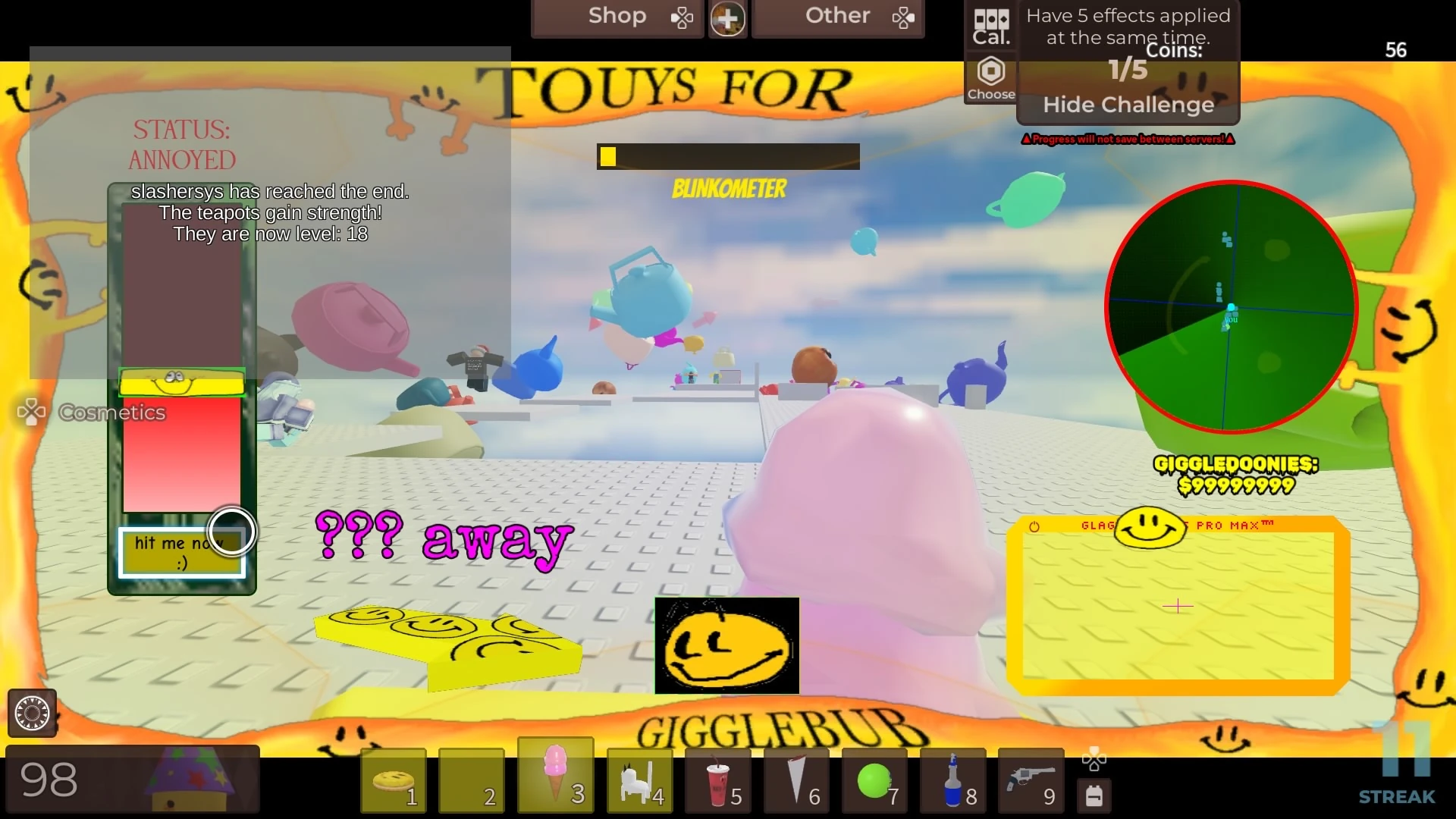 multitasking (the blink-o-meter charger went down to angry several times) | Fandom