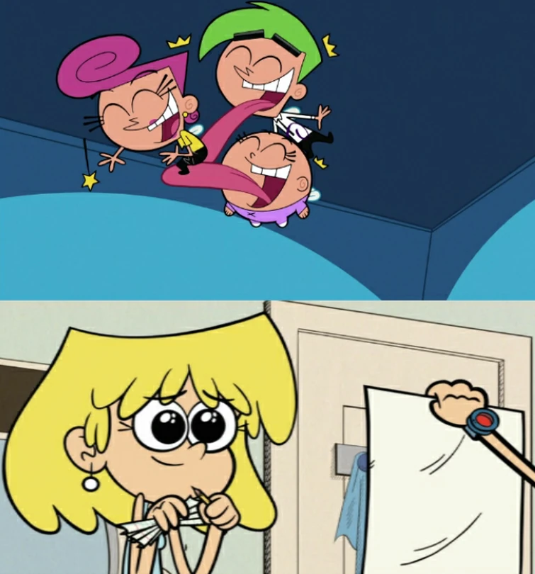 Lori adored by Cosmo and Poof licking Wanda like dogs. | Fandom