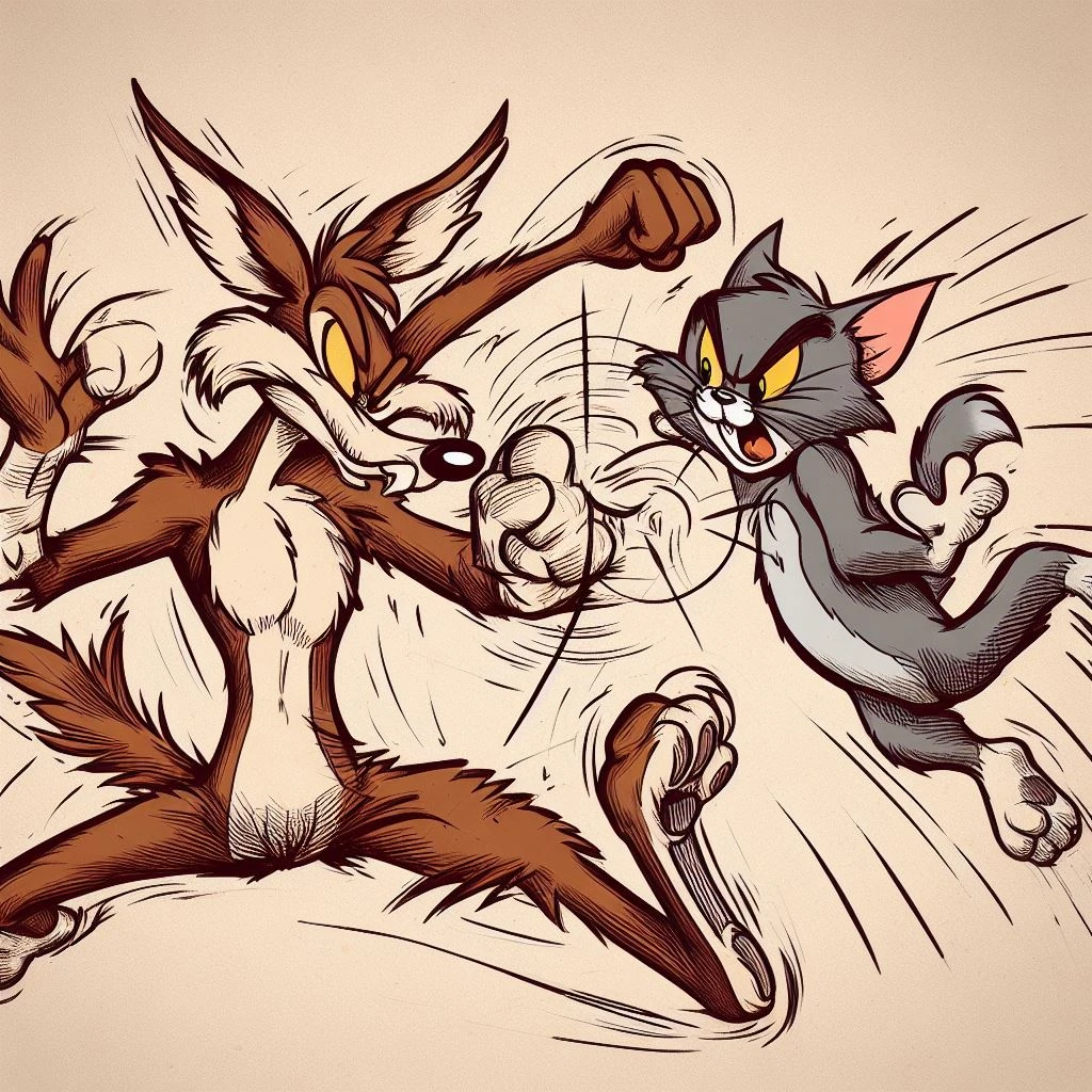 Made Wile E. Coyote vs Tom using Bing Ai to celebrate the Tournament of ...