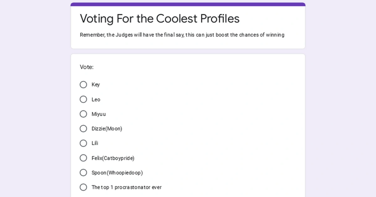 PROFILE CONTEST VOTING | Fandom