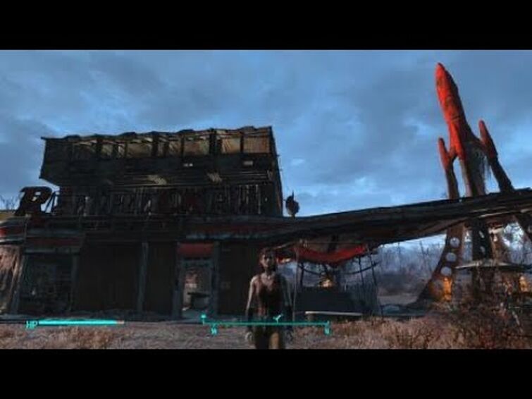 Fallout 4 Red Rocket settlement build complete with a roof access all done with no mods | Fandom