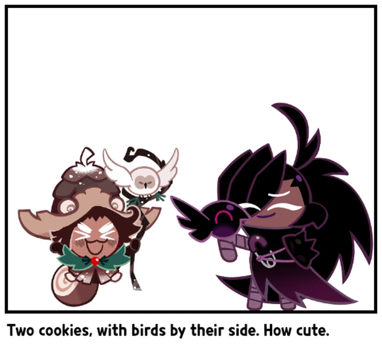 Two cookies, with birds by their side. How cute. | Fandom