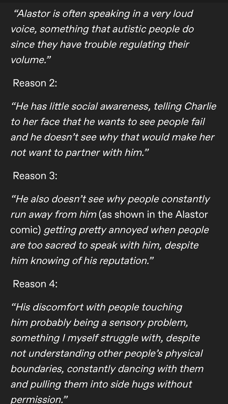 I found 9 reasons why Alastor is Autistic | Fandom