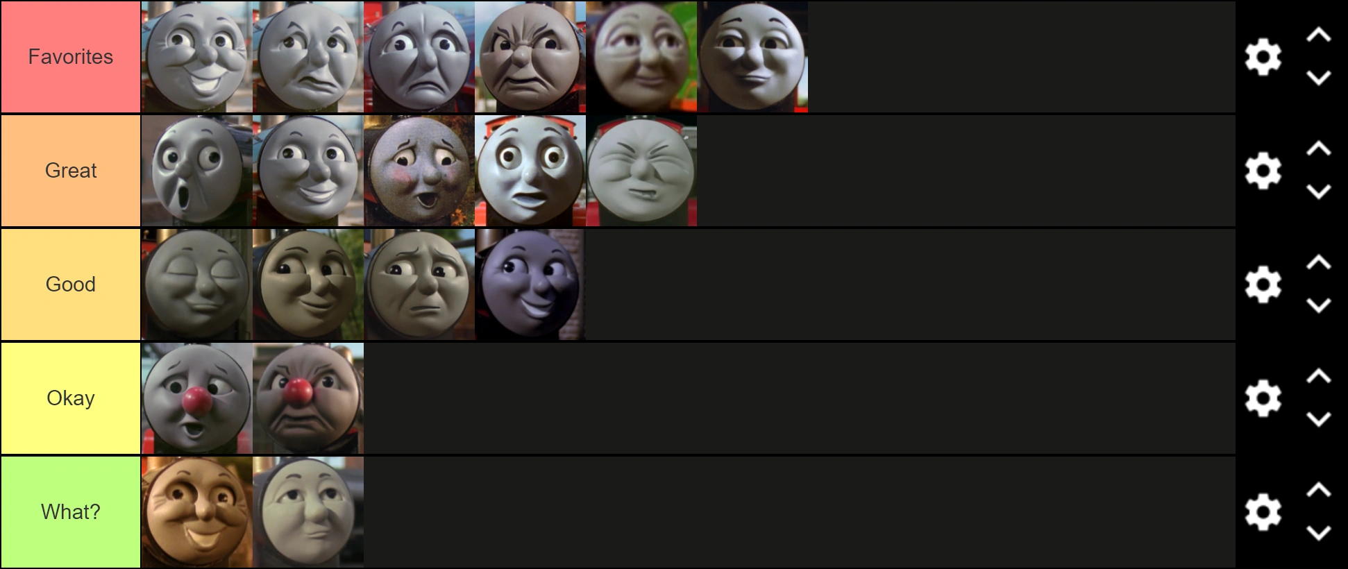 My James' Faces Tier List ratings (Version 2) | Fandom