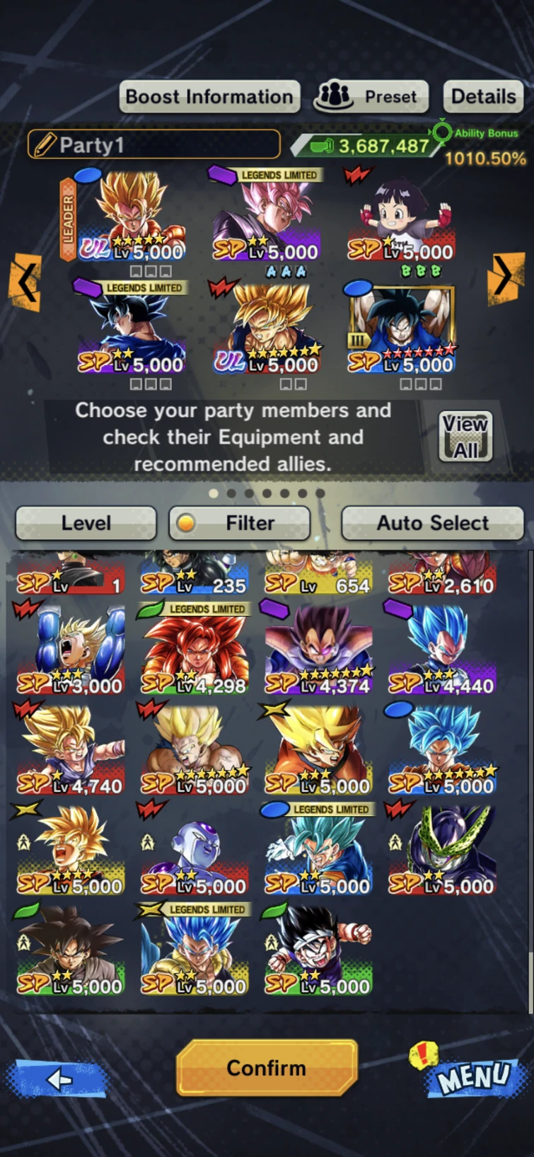 Rate My DBL Team(I main Pan UI Goku And UL Gogeta the rest a for buffs ...