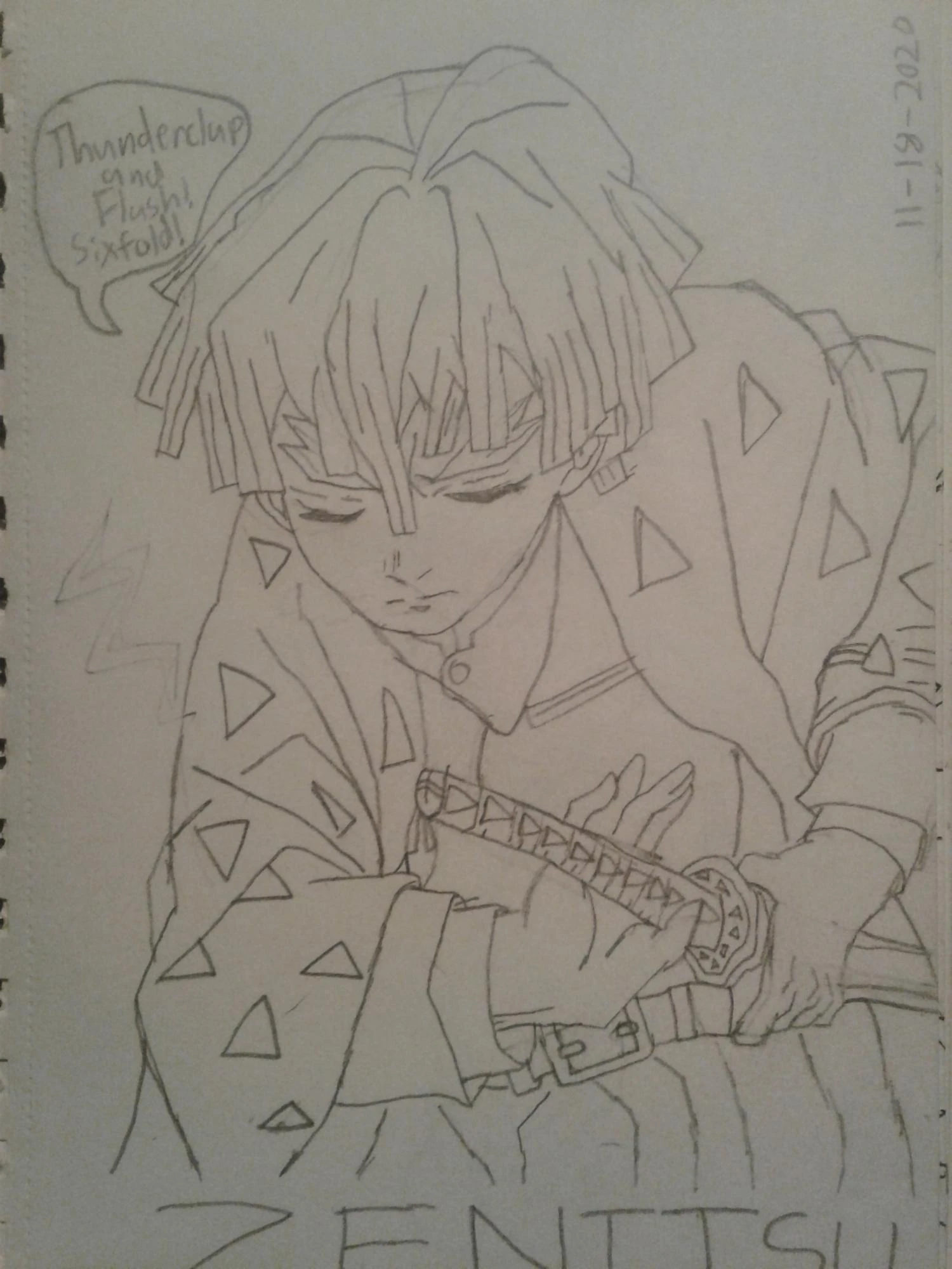 My first Zenitsu drawing! | Fandom