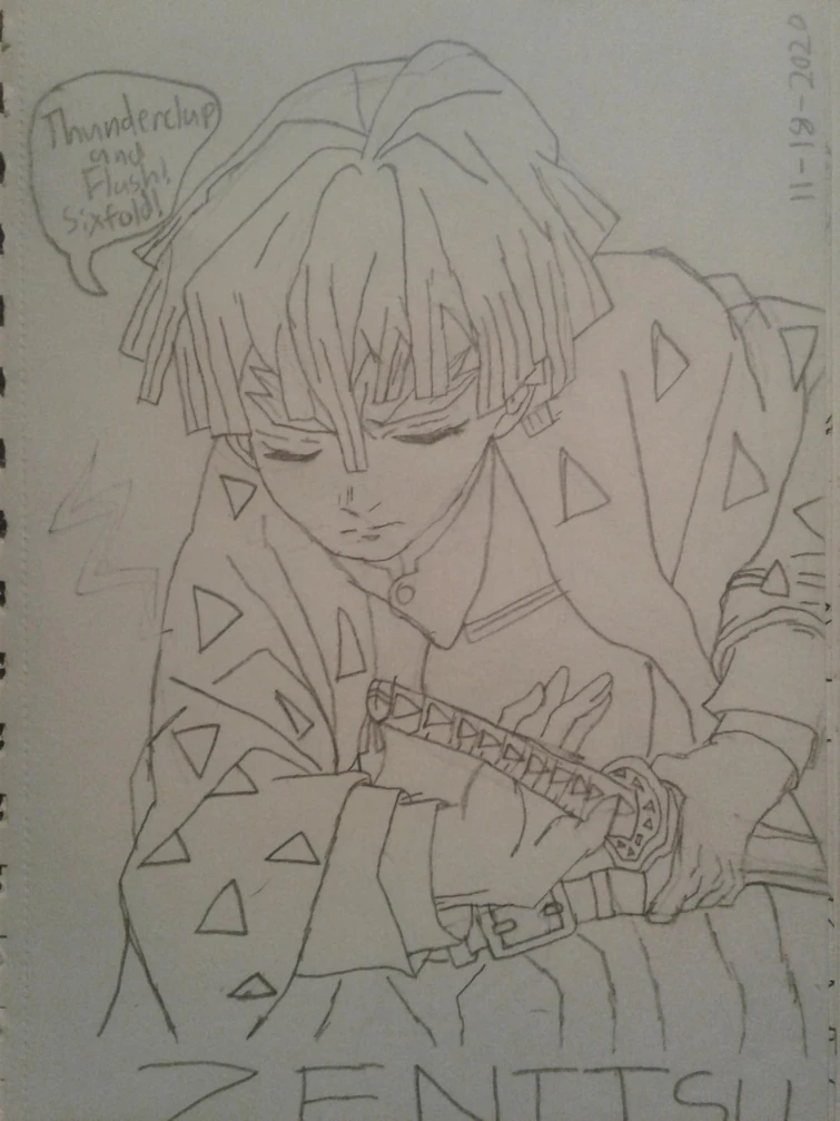 My first Zenitsu drawing! | Fandom