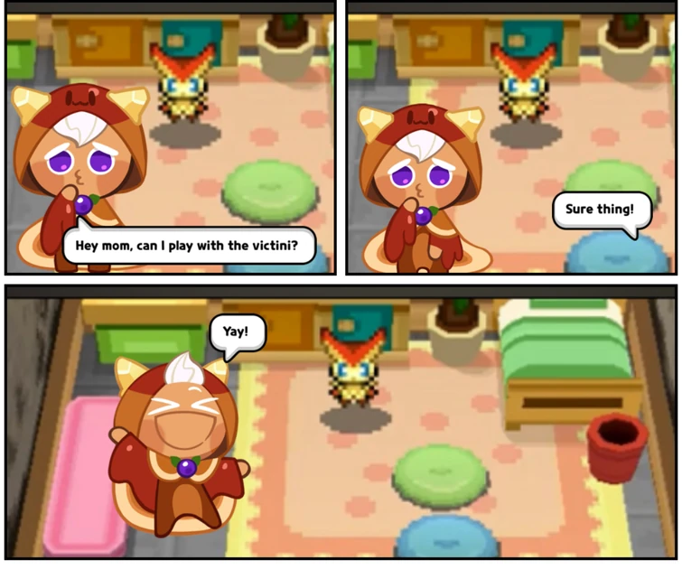 Pancake cookie’s playtime with a victini comic | Fandom