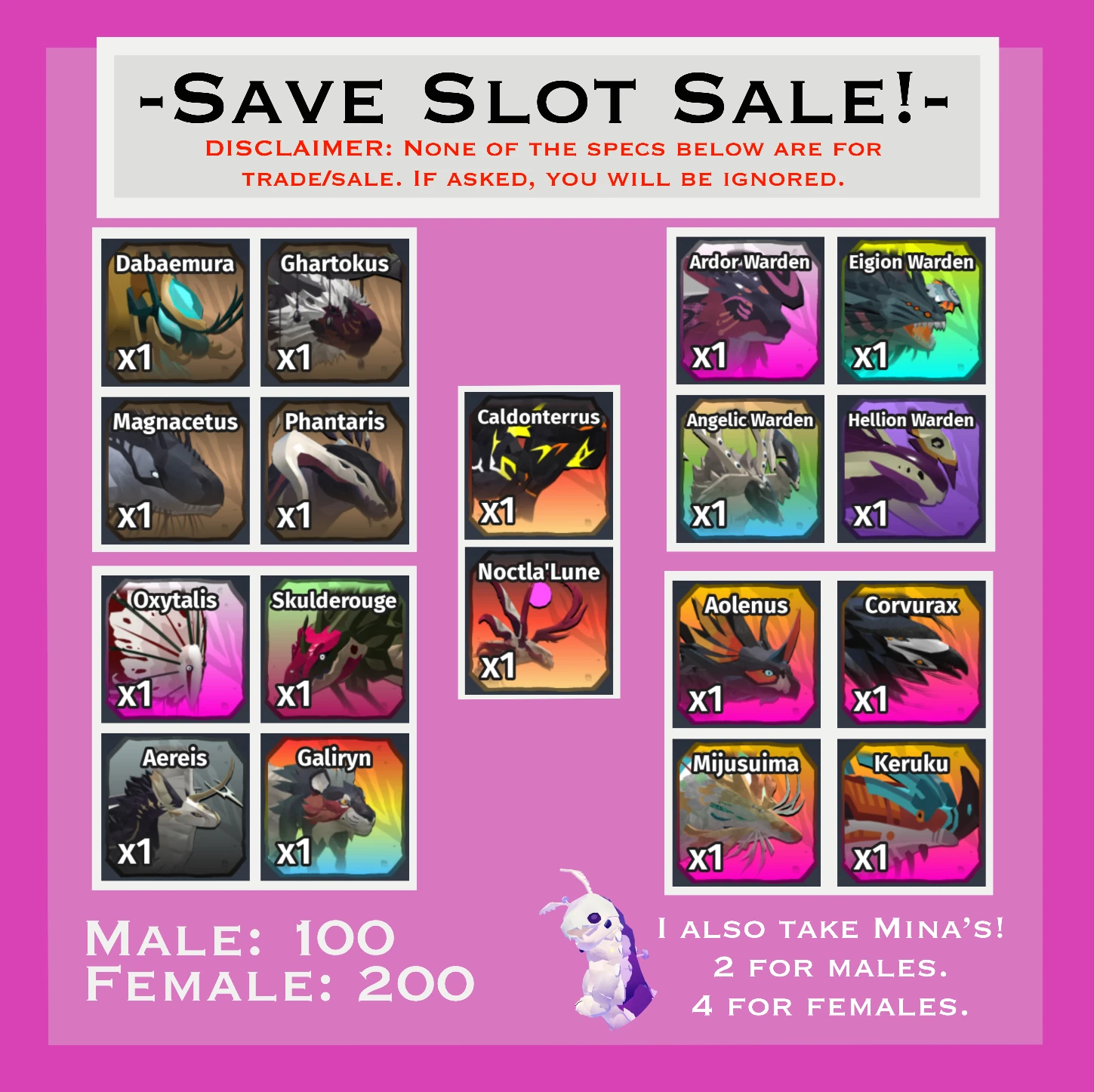 Selling Save slots for Mush or Mina’s! | Fandom