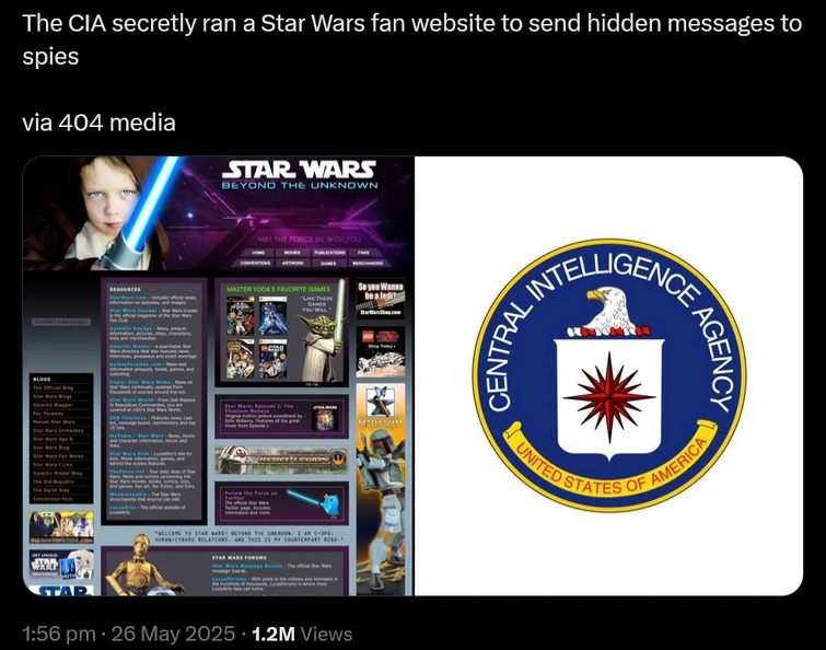CIA secretly ran a Fake Star Wars website | Fandom
