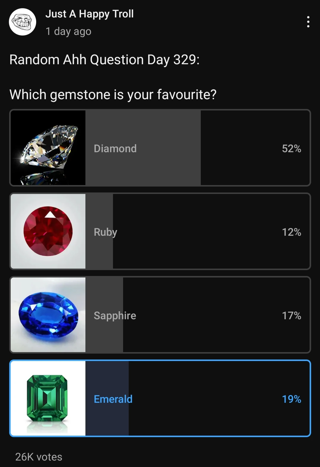 My comment on some random poll on YouTube I saw | Fandom