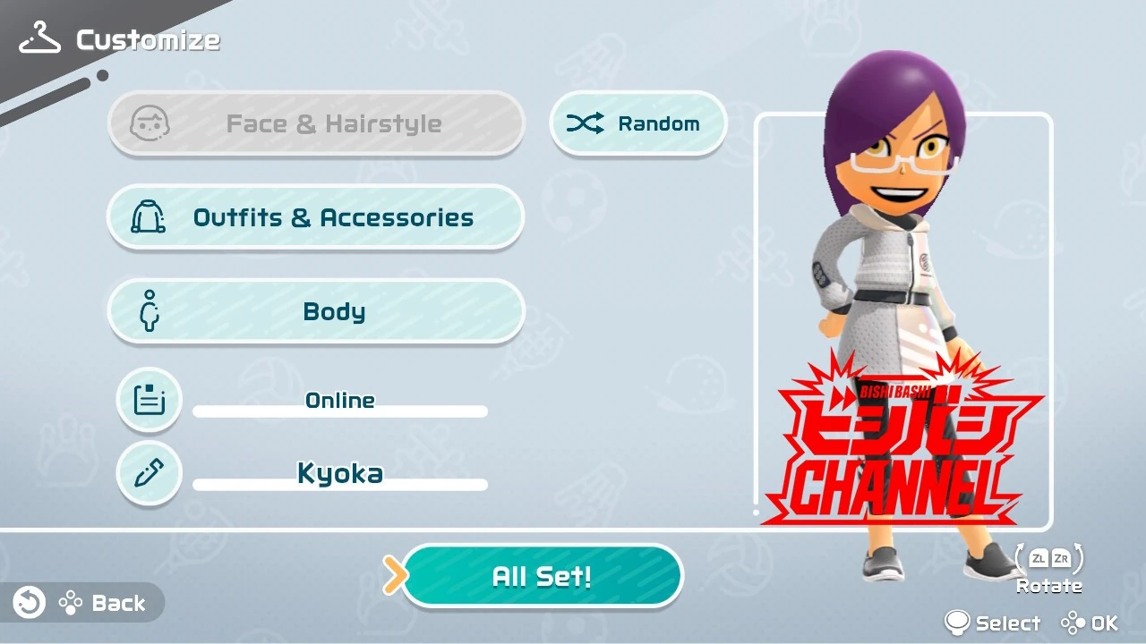 Kyoka Vichyssoise Mii I made from Bishi Bashi Channel for Switch Sports ...