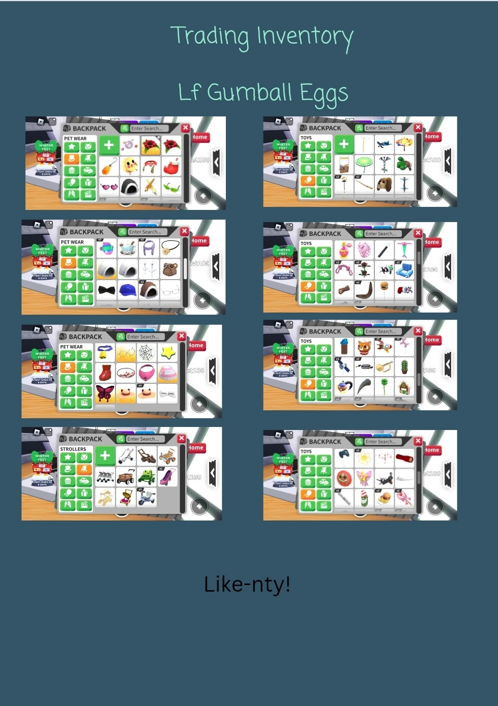 Trading Inventory (Lf Gumball Eggs) | Fandom