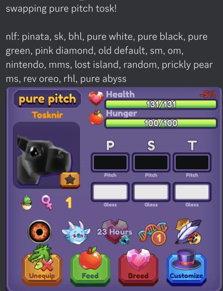 Swapping Pure Pitch Tosk! | Fandom