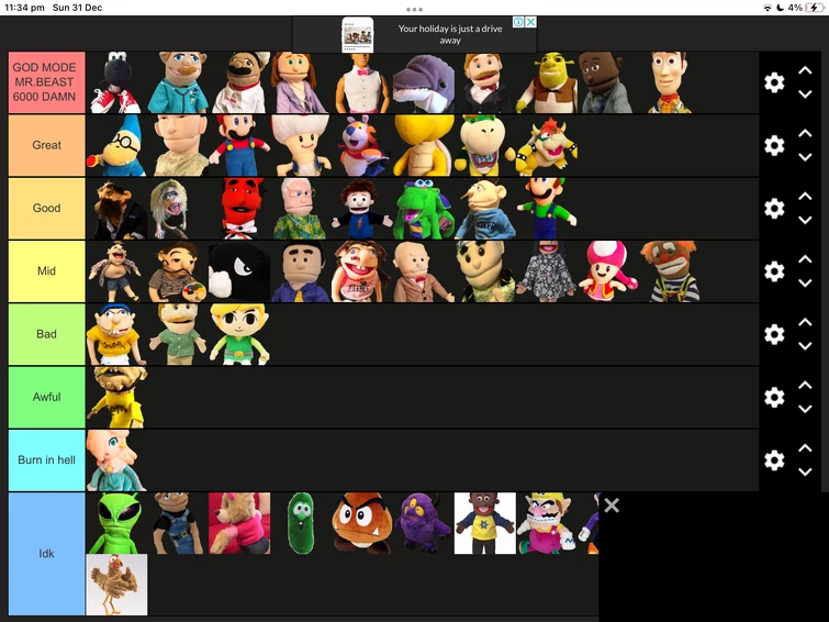 Sml tier list | Fandom